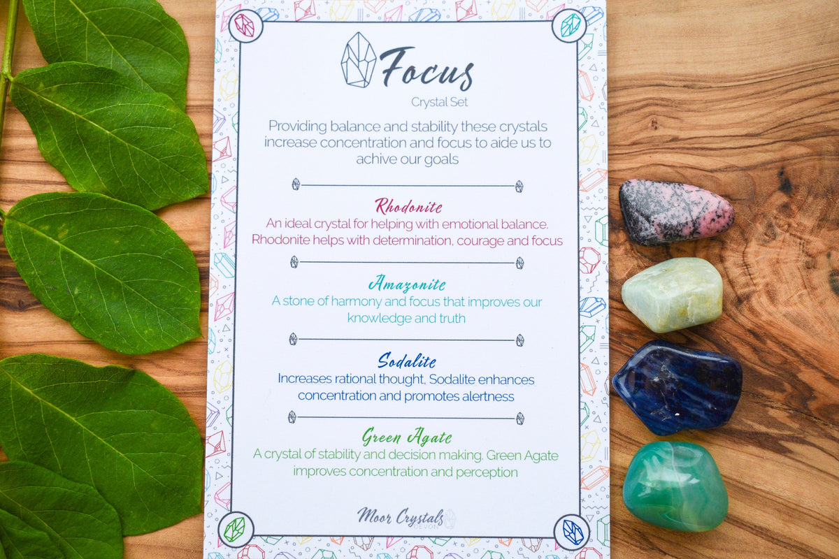 Focus Crystal Set - Crystals for Exams | Moor Crystals Devon